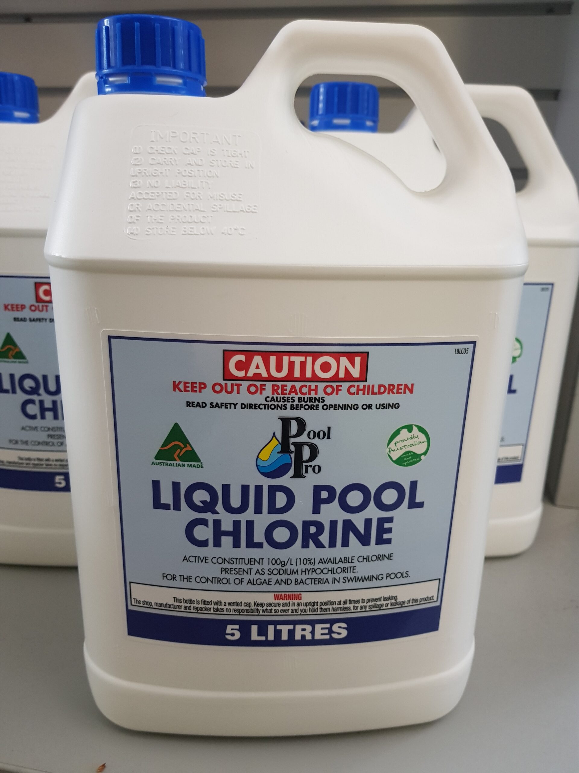 Liquid Pool Chlorine 5Lt Pick Up Only Corrosive 8 – Just Pools and Spas