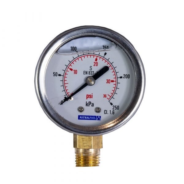 Waterco Pressure Gauge 400kPa Back Bottom Mount – Just Pools and Spas