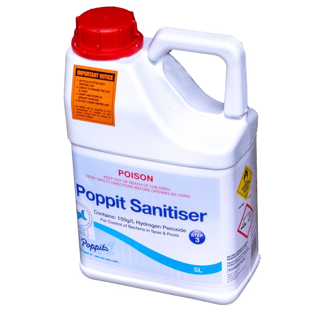 Poppits Sanitiser 5Lt Pool Spa – Just Pools and Spas