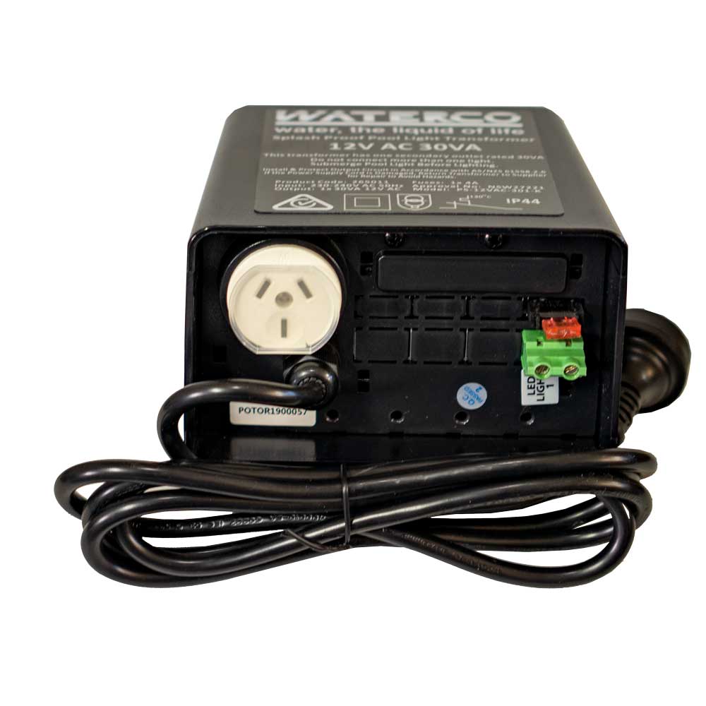 Waterco LED Light Transformer 30Va 12 Volt – Just Pools and Spas