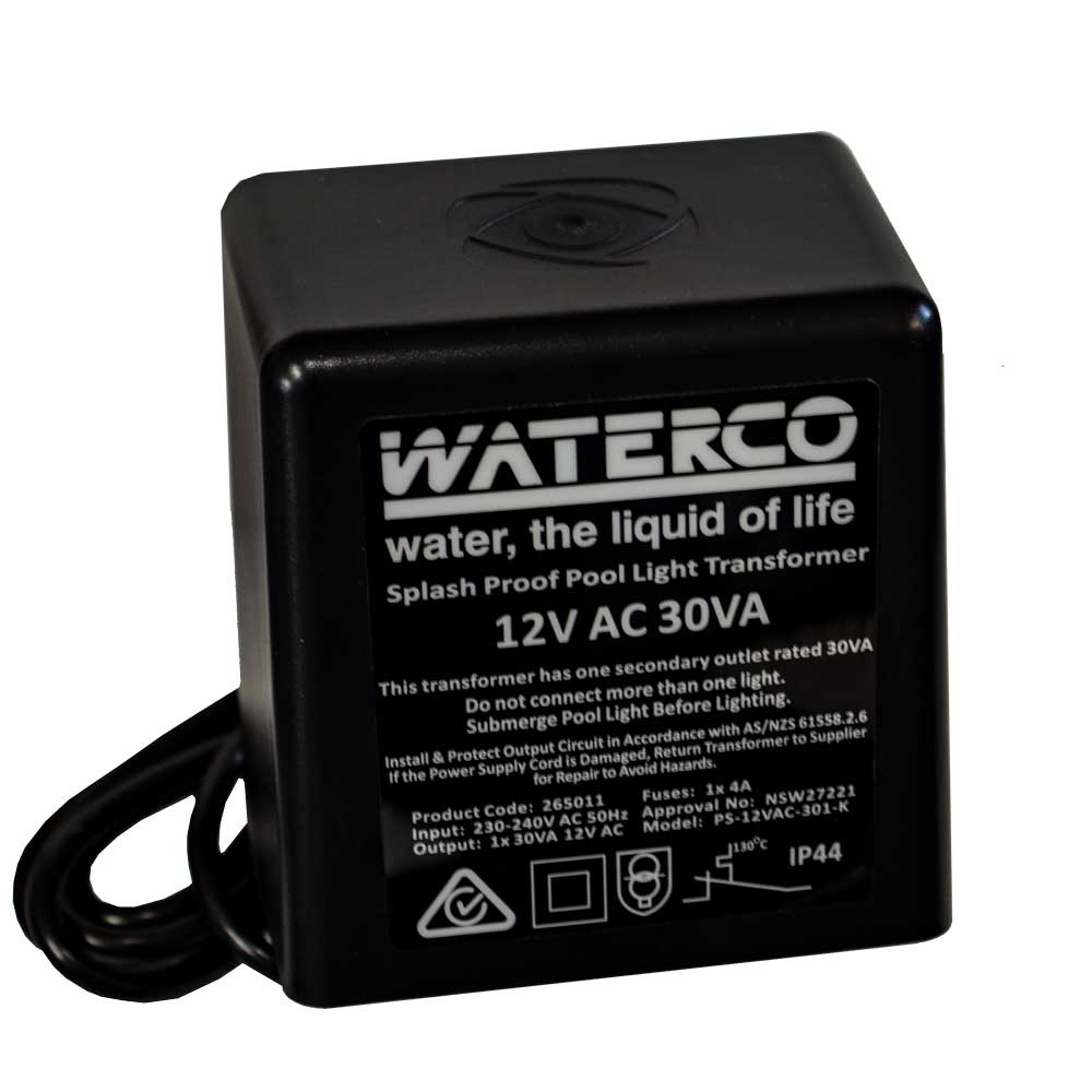 Waterco LED Light Transformer 30Va 12 Volt – Just Pools and Spas