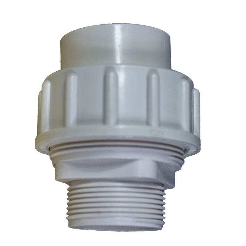 BARREL UNION 50MM PVC WITH 2″ MALE BSP AND SLIP FIT BLACK – Just Pools ...